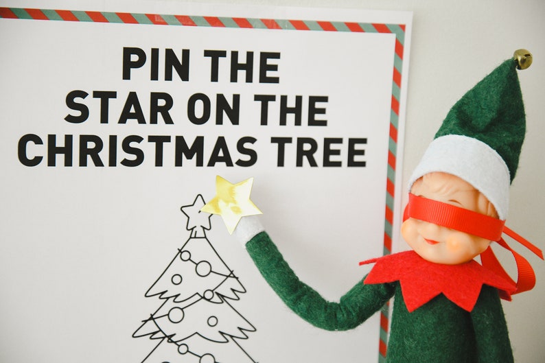 Pin the Star on the Christmas Tree Printable | Classic Party Game ...