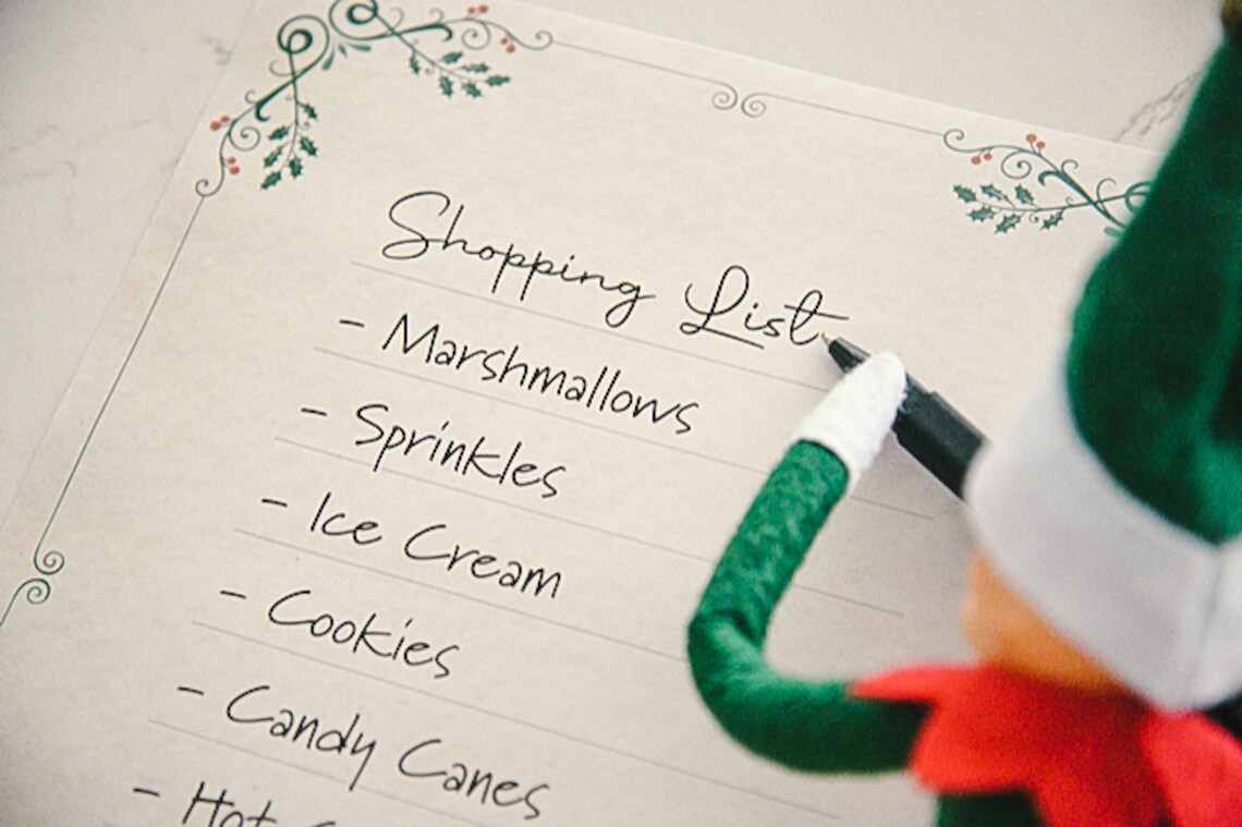 Elf Makes Grocery Shopping List Printable Cheeky prop idea | Etsy