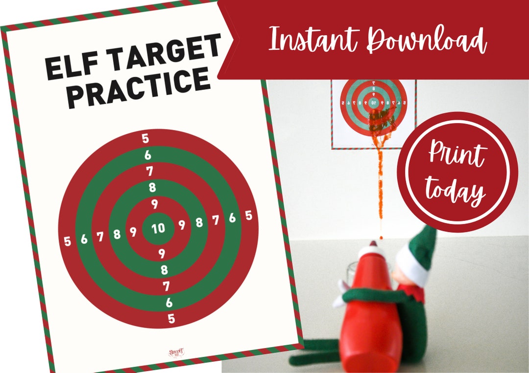 Elf Bullseye Target Practice Poster Prop | Easy Christmas Idea for ...
