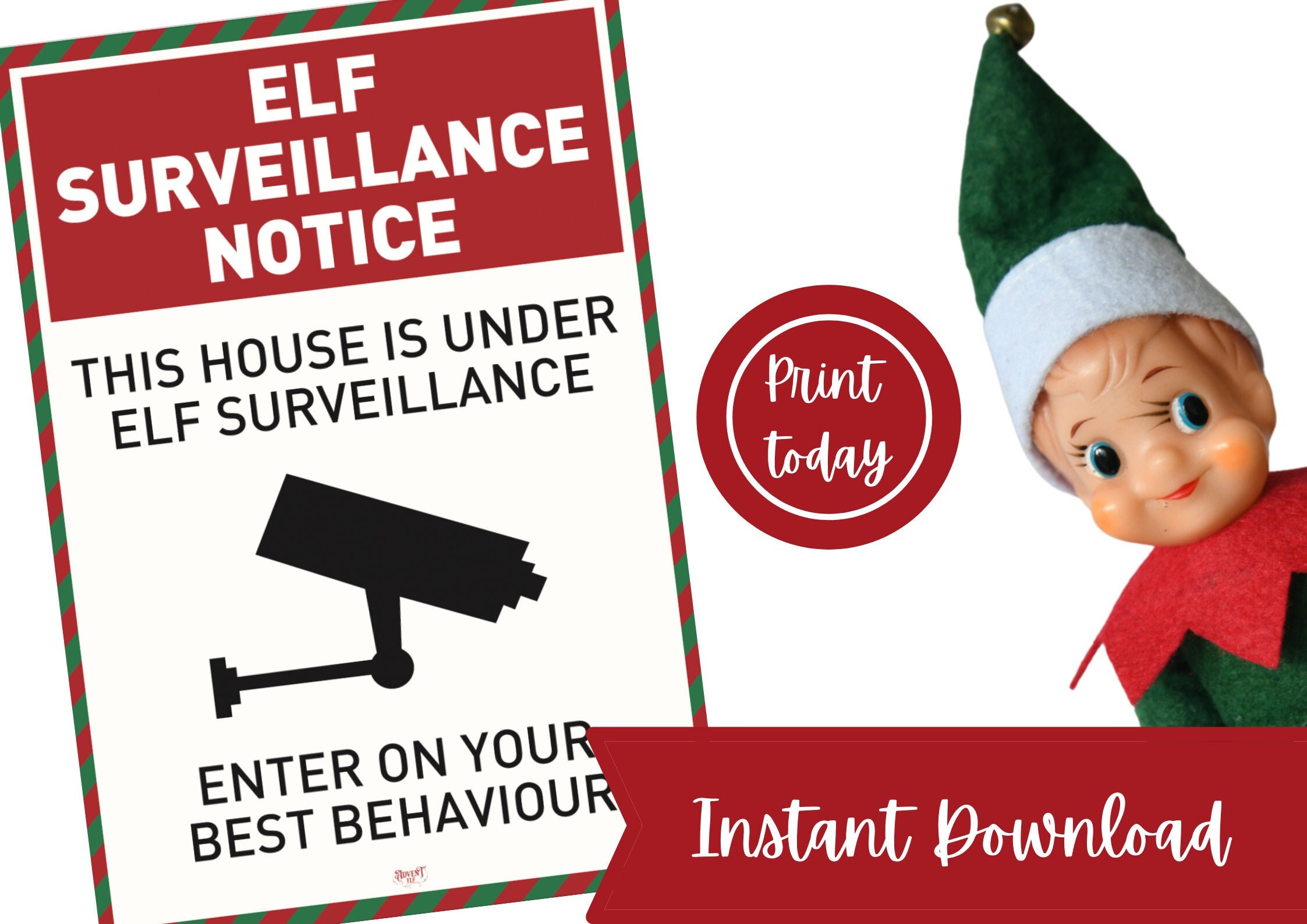 North Pole Security Notice This House is Under Elf - Etsy Australia