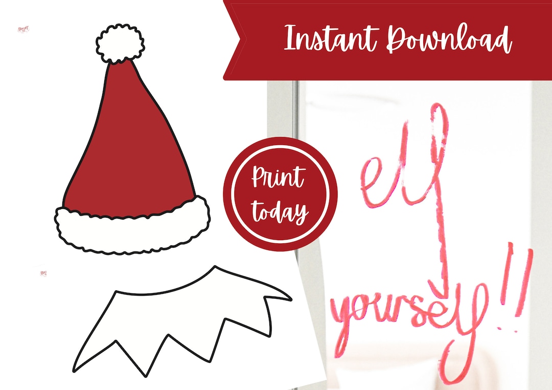 Christmas Elf Yourself Printable | Hat & Collar Template | Christmas ...