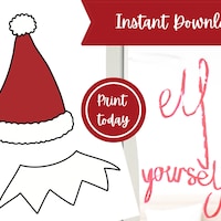 Printable Elf Hat Crown Craft Templates: Festive Christmas Activity for ...