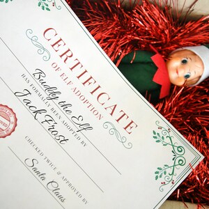 Official Elf Adoption Certificate Printable | Need Ideas to Welcome ...