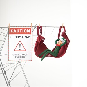 Christmas Elf Prop Printable 'caution Booby Trap' Sign | Enter at Your ...