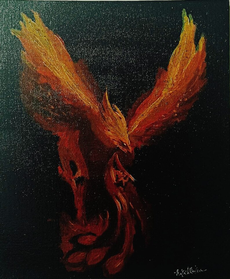 Handmade Phoenix Acrylic Painting Suitable for Home Decor - Etsy