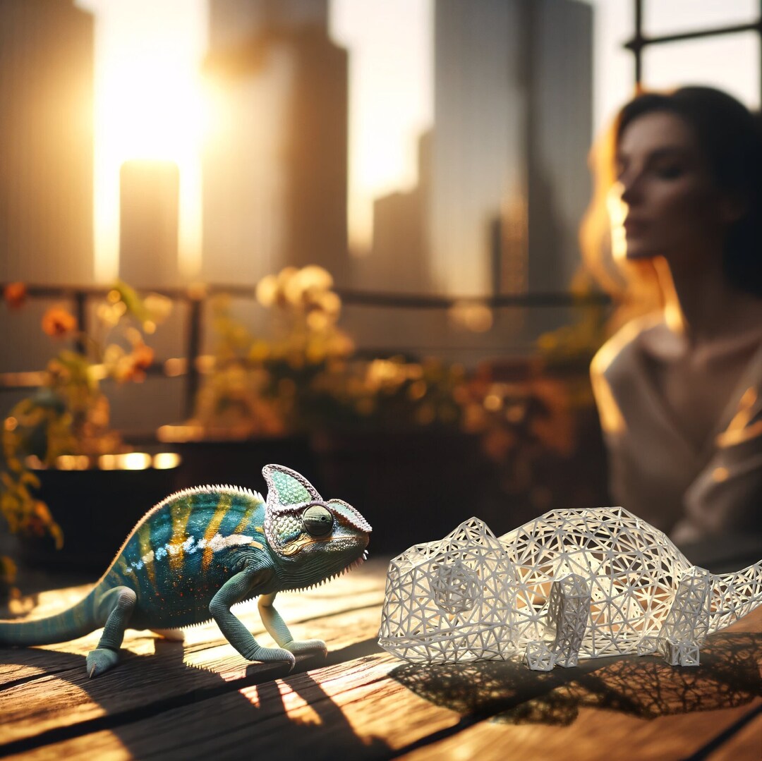 Chameleon Figurine for Countertop Decor | Creative Animal Sculpture ...