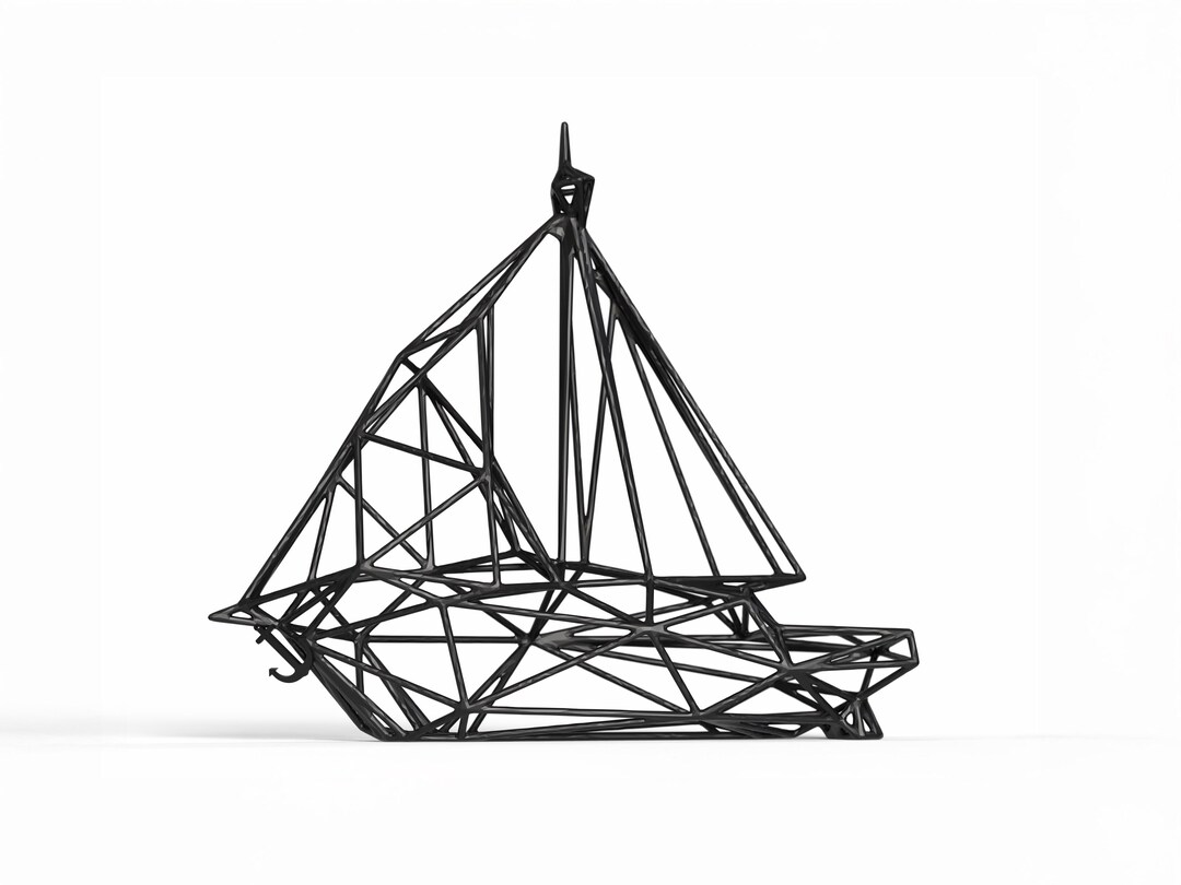 Sailboat Decor – Wireframe Ship - Nautical Home Decor or Office ...