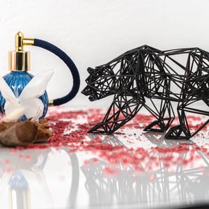 Bear Sculpture | Minimalistic Lodge Table Decor | Handcrafted Strength ...