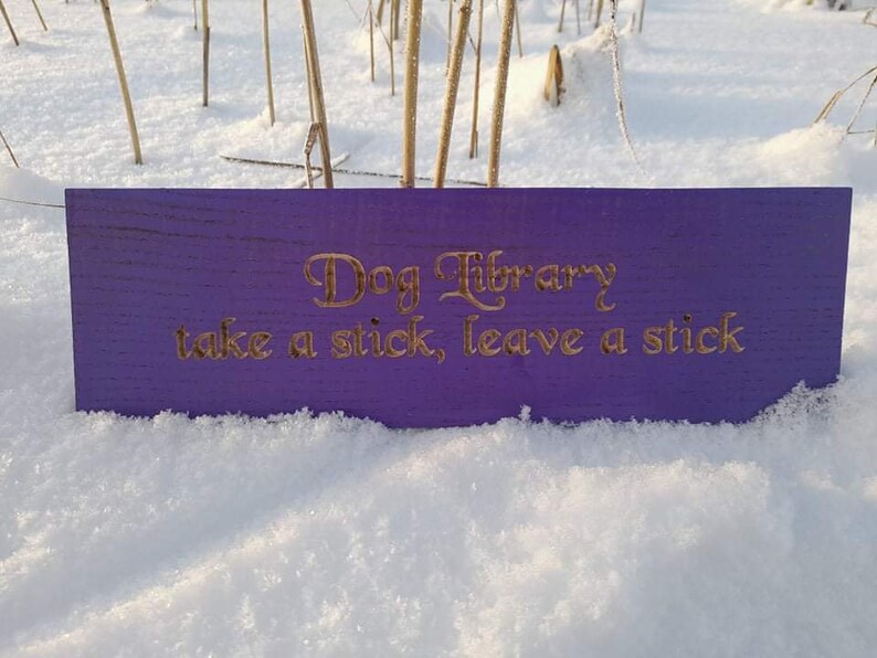 Dog Library Wood Sign | Etsy