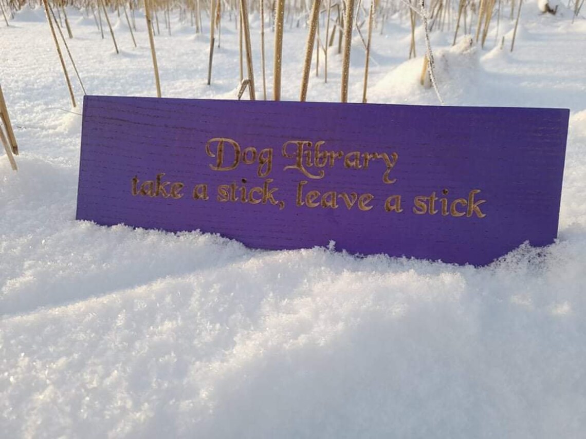 Dog Library Wood Sign | Etsy