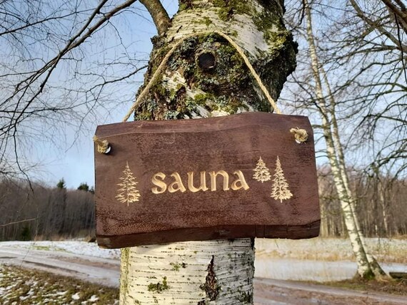 Sauna Wood Sign | Etsy