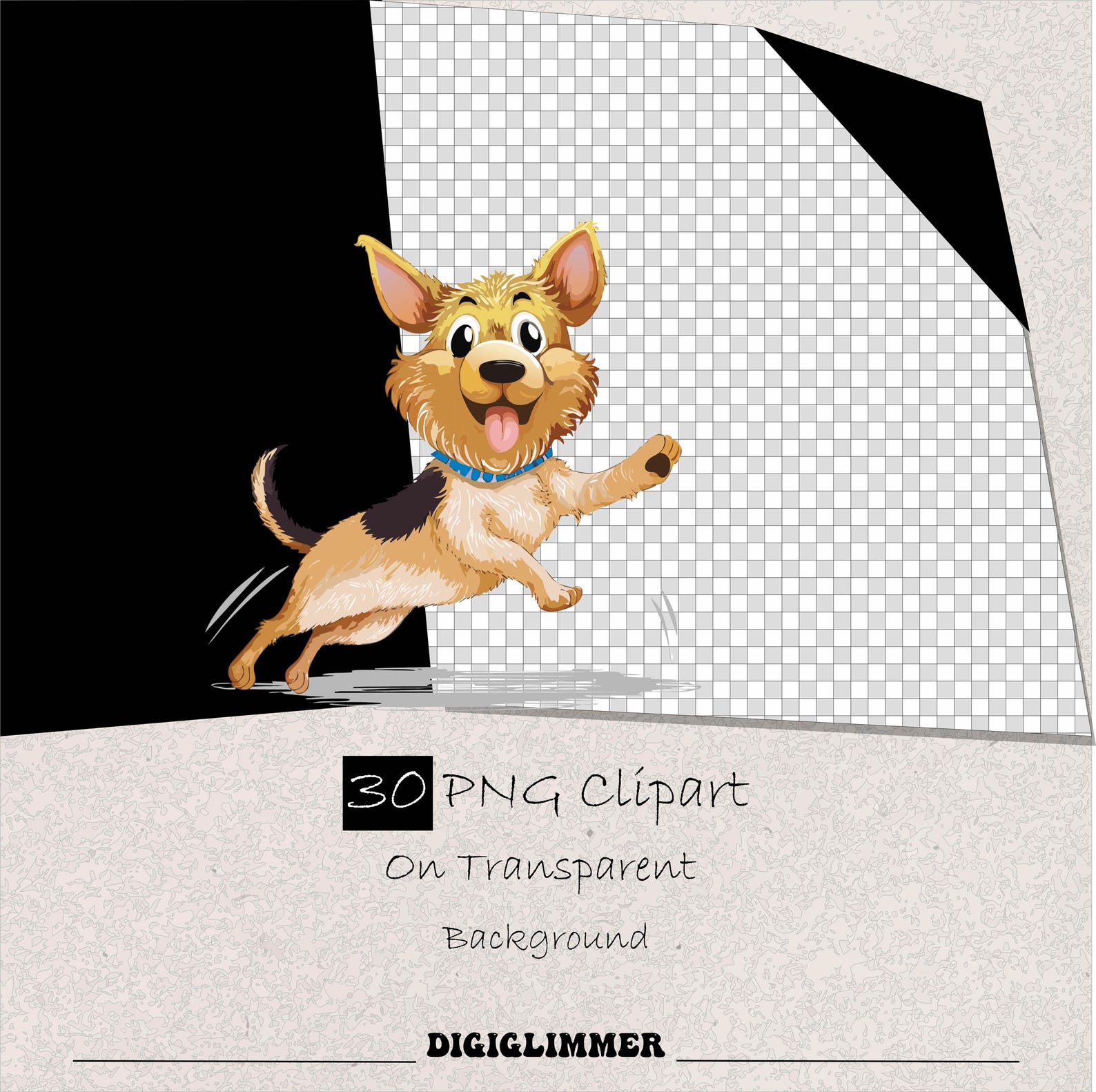 Quirky Playful Dog Clipart Bundle – Whimsical Dog Illustrations, Funny ...