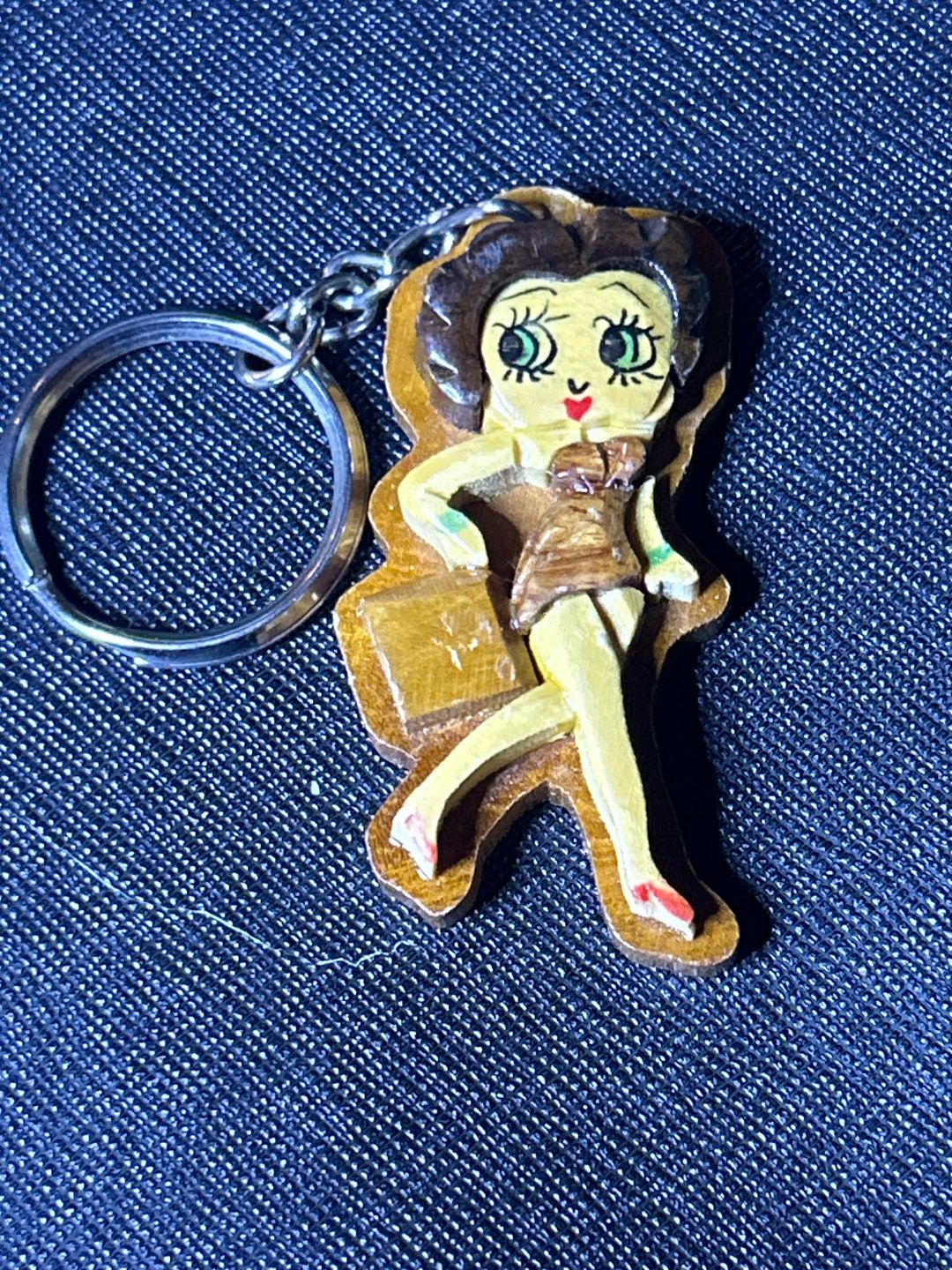 Betty Boop Vintage Wood Keychain - Etsy
