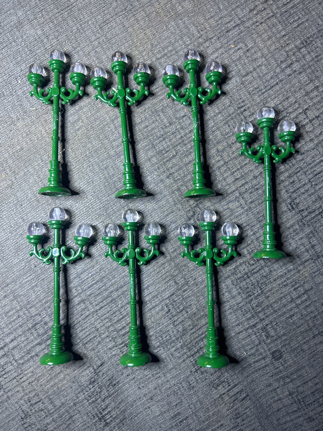 7 Christmas Village Die Cast Lamp Posts 3 3/4 Inches - Etsy