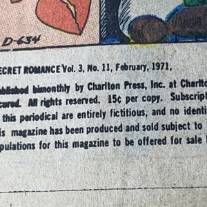 Secret Romance #11 (feb, 1971) Very Good-charlton - Etsy