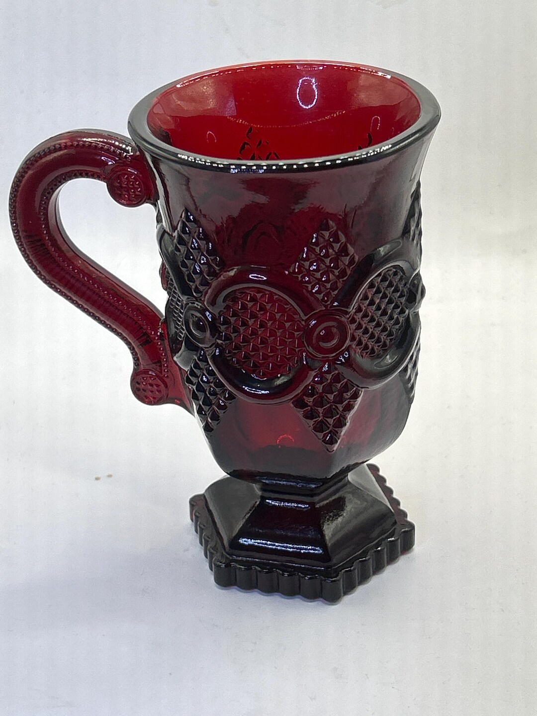Avon Ruby Red 1876 Cape Cod “footed Coffee Mug” New Old Stock - Etsy