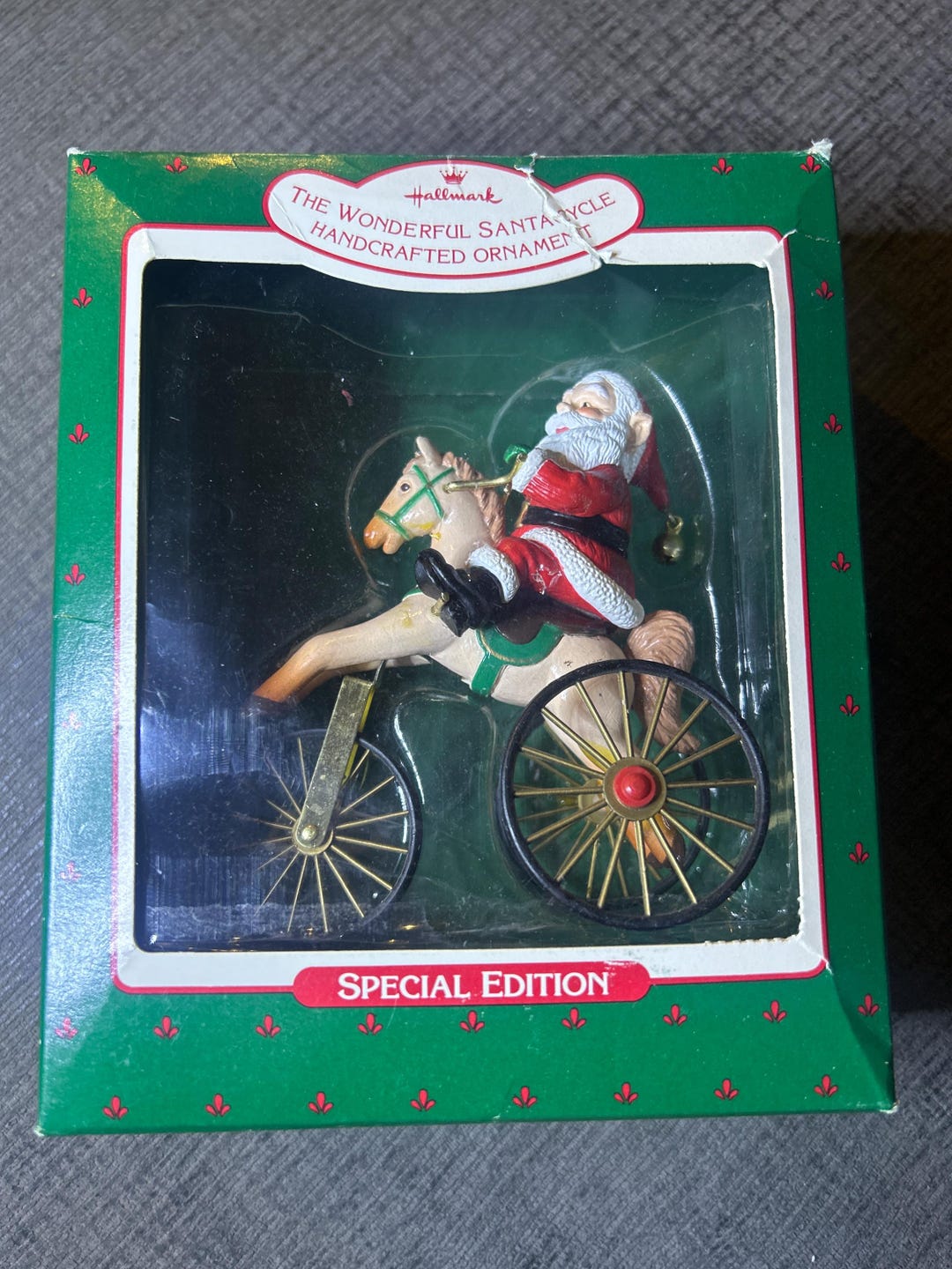 1988 Hallmark “wonderful Santa Cycle” Ornament NIB Handcrafted - Etsy