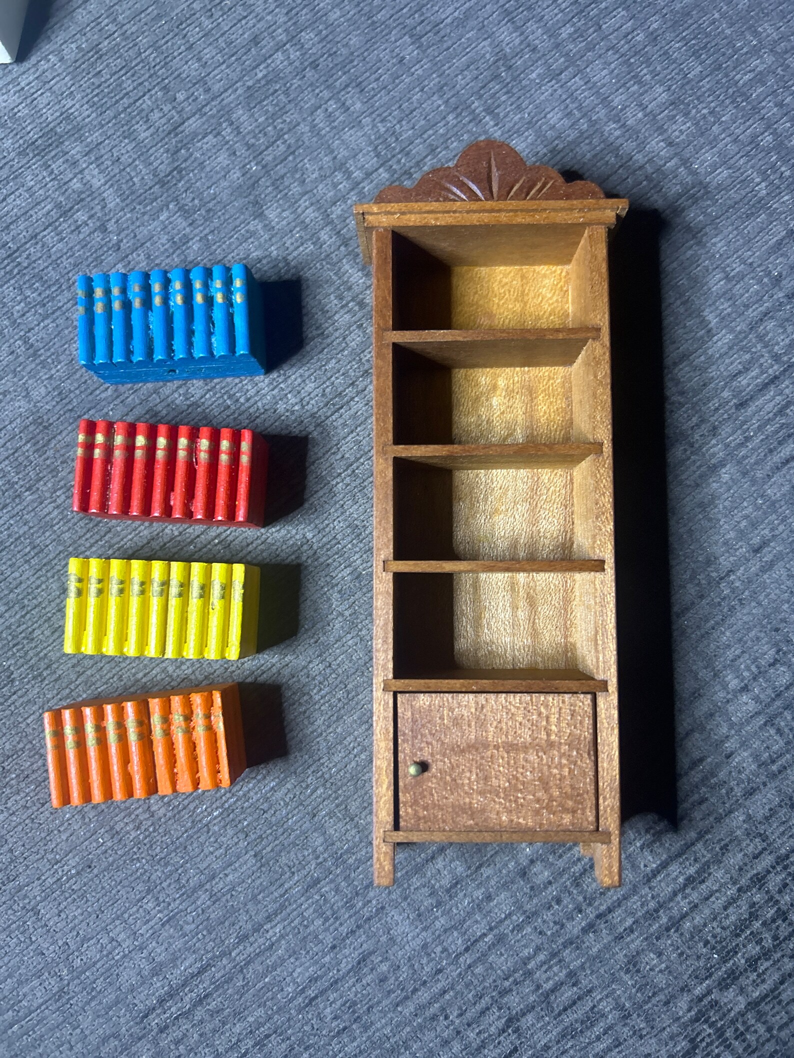 Shackman Miniatures (book Cabinet) Doll House With Book Blocks NOS - Etsy