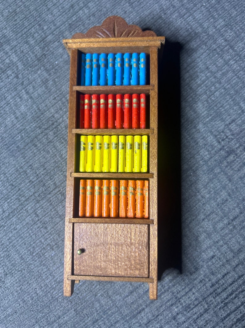 Shackman Miniatures (book Cabinet) Doll House With Book Blocks NOS - Etsy