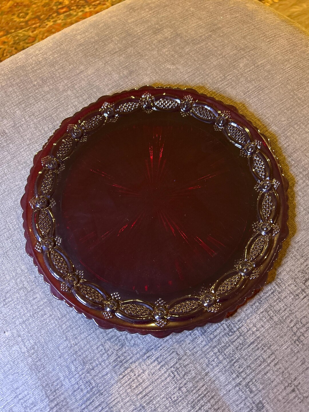 Avon Ruby Red 1876 Cape Cod “10 1/2 Inch Dinner Plate” New Old Stock - Etsy