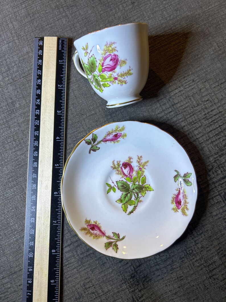 Royal Chelsea “moss Rose” Demitasse Cup and Saucer - Etsy