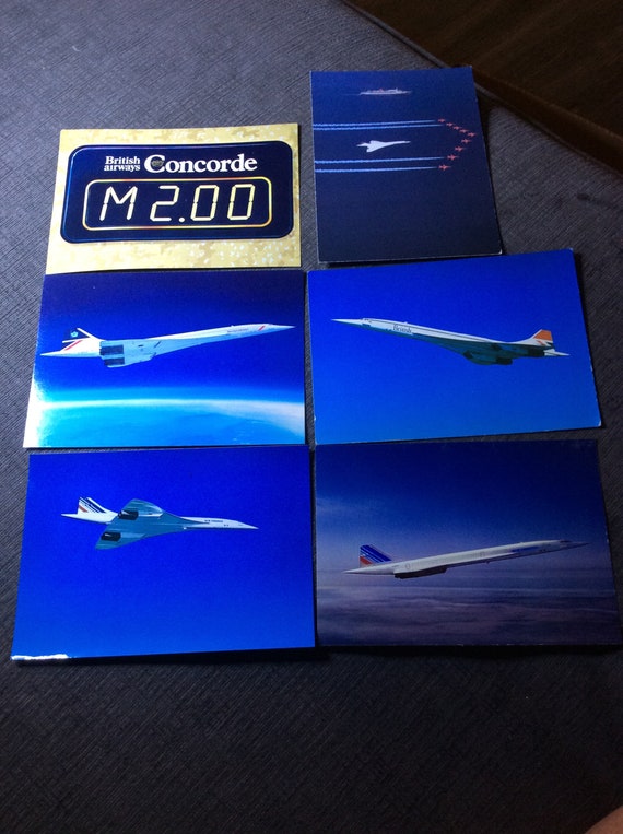 6 Concorde Post Cards New air France-british Airways - Etsy