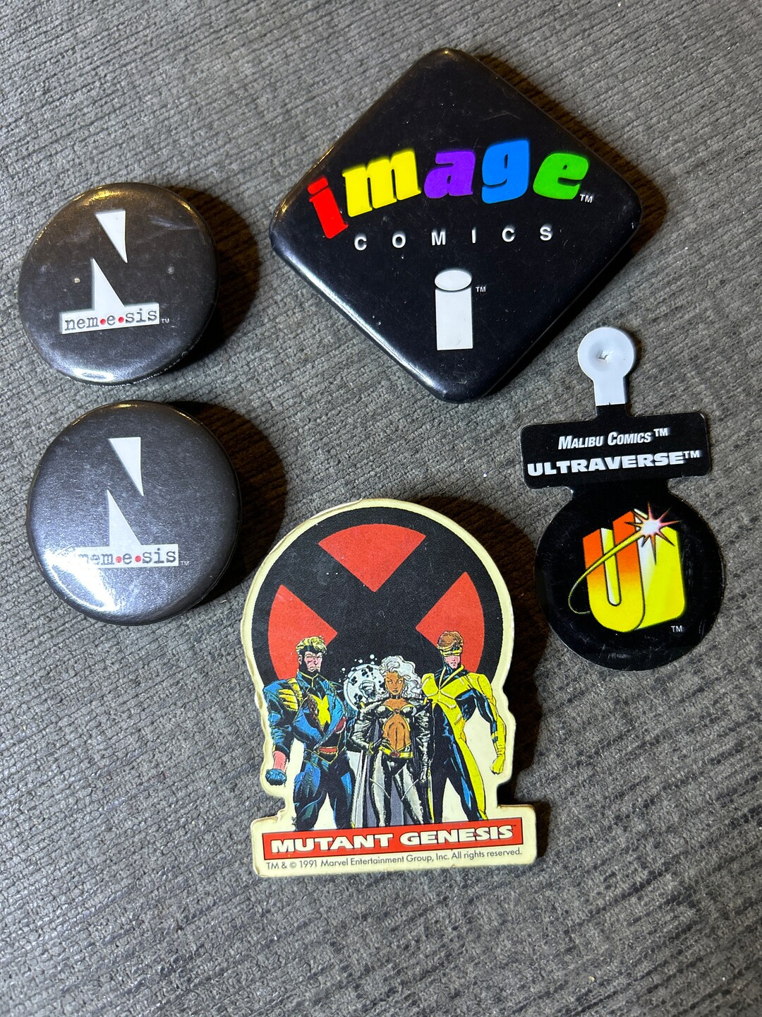 Vintage 90s Comic Book Pins 5 Pins - Etsy