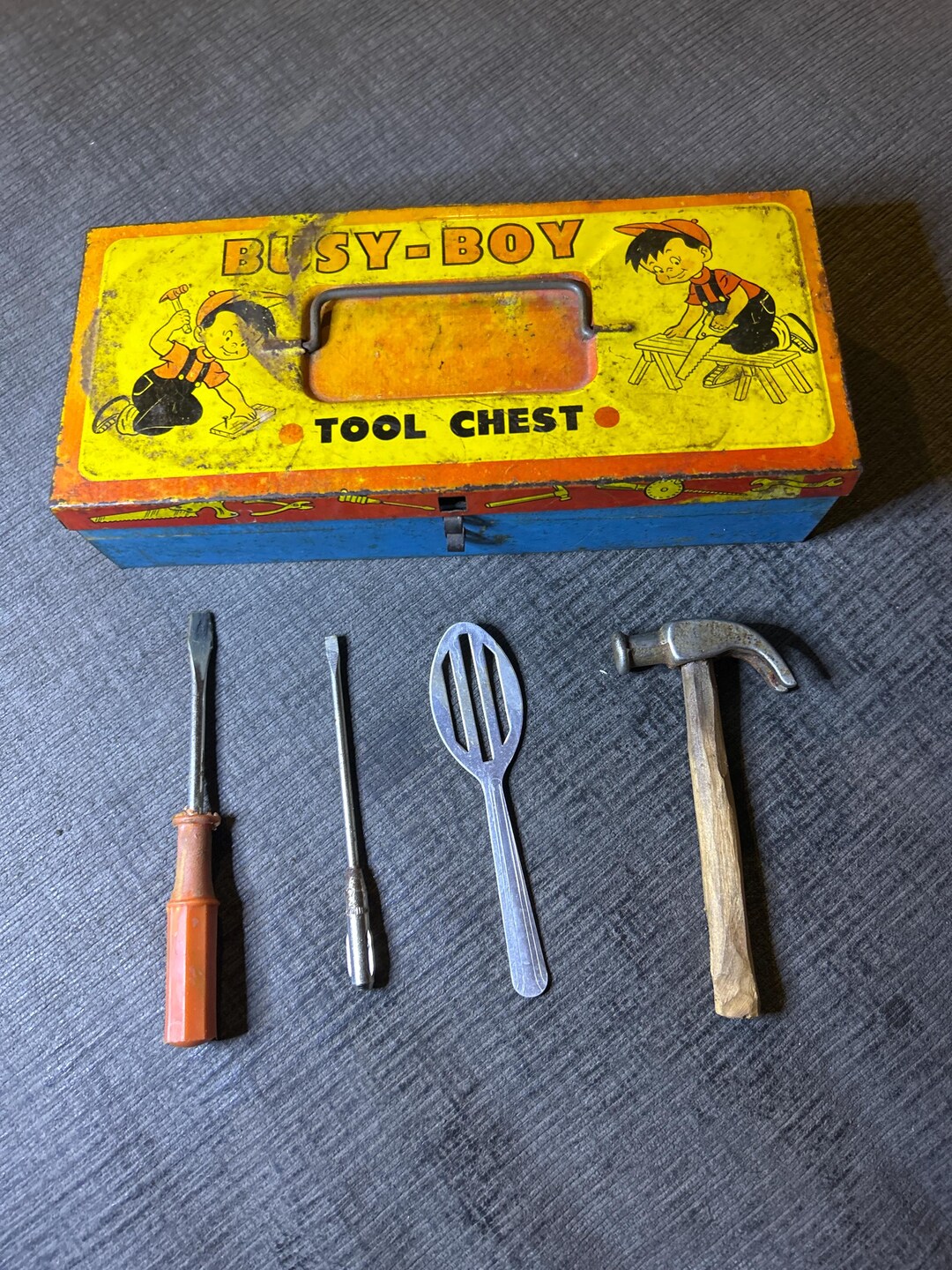 Vintage Busy-boy Tool Chest With Tools - Etsy