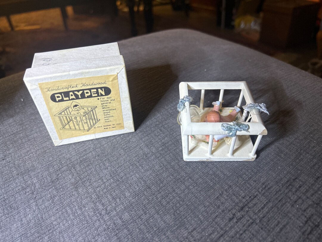 Shackman Miniatures playpen W Baby Handcrafted With Box - Etsy