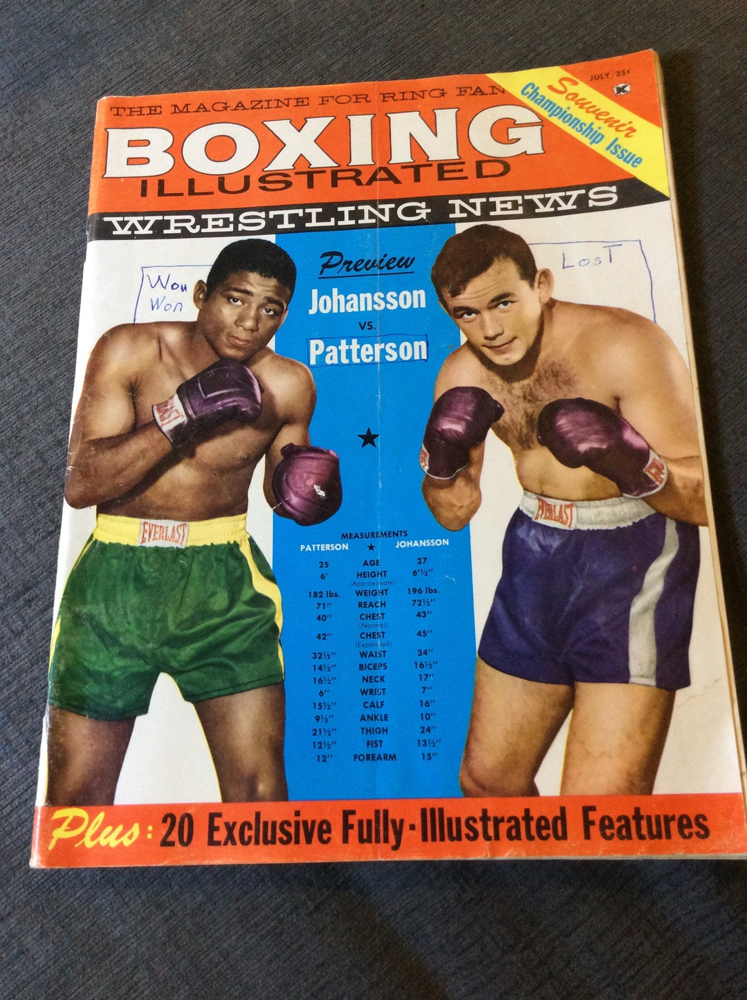 Boxing Illustrated Magazine July 1960 (good) - Etsy