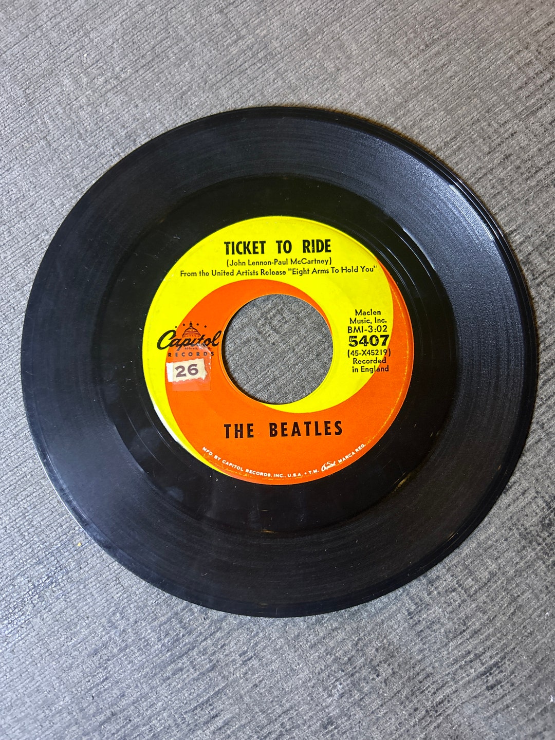The Beatles 45 “yes It Is-ticket to Ride” VG 5407 - Etsy