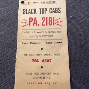 Vintage Black Top Cabs Map (vancouver, B.C.) 1940’s - Etsy