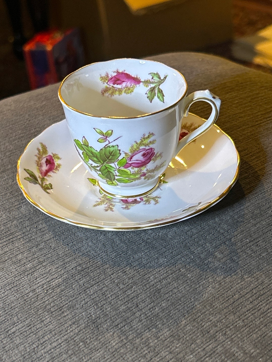 Royal Chelsea “moss Rose” Demitasse Cup and Saucer - Etsy