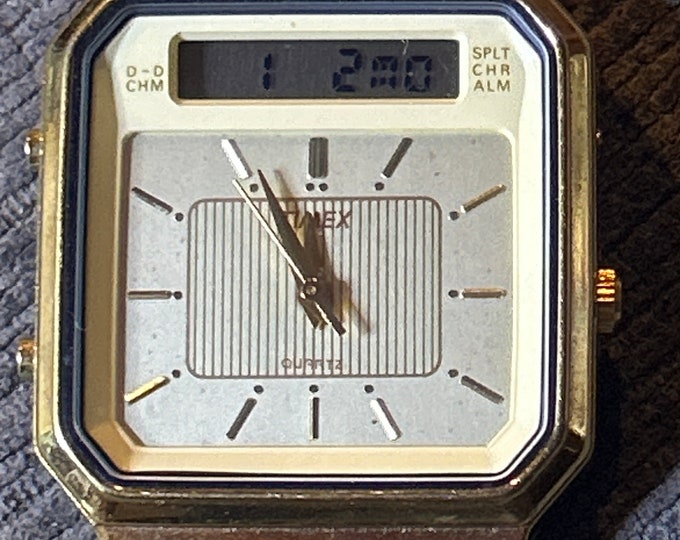 Vintage Timex Analog-digital Watch (men’s-gold) - Etsy