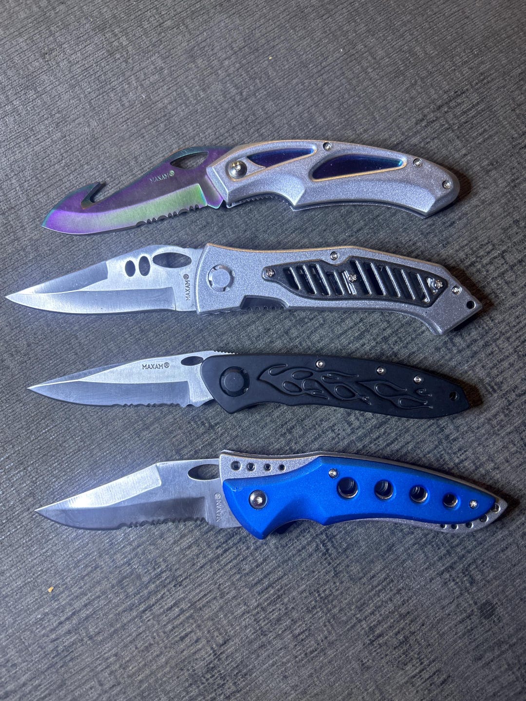 4 Maxam Pocket Knives (lock Back) NOS - Etsy