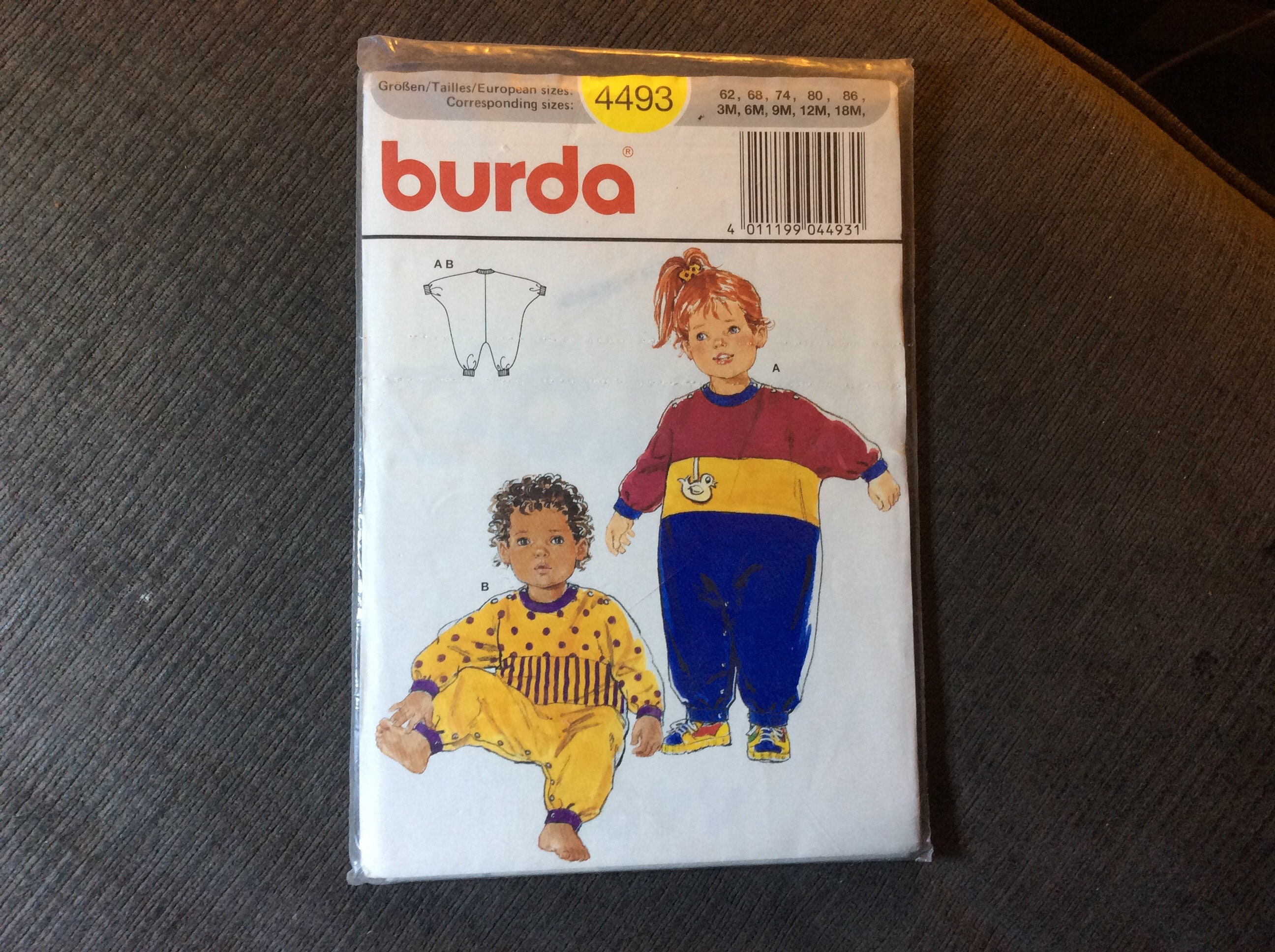 Burda Pattern 4493 sleeper 3 Months to 18 Months | Etsy