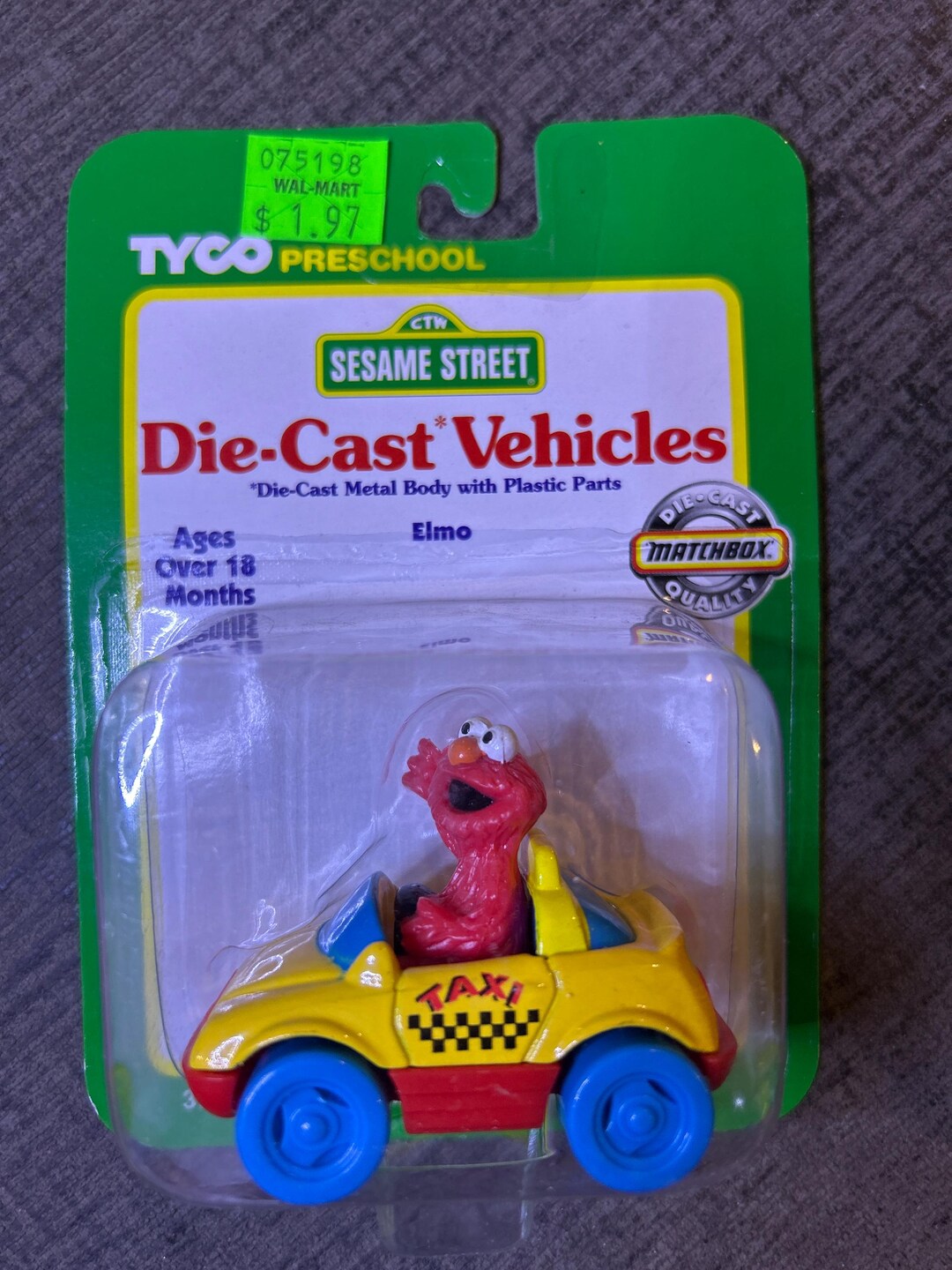 Sesame Street TYCO Die Cast Vehicle “elmo in Taxi” New on Card 1996 ...