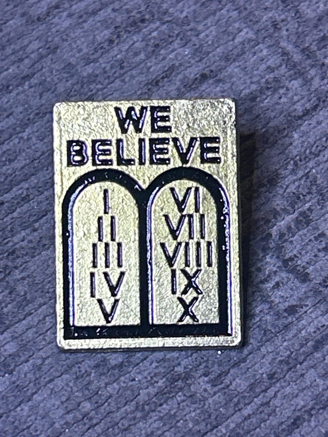 We Believe 10 Commandments Lapel Pin (vintage) - Etsy