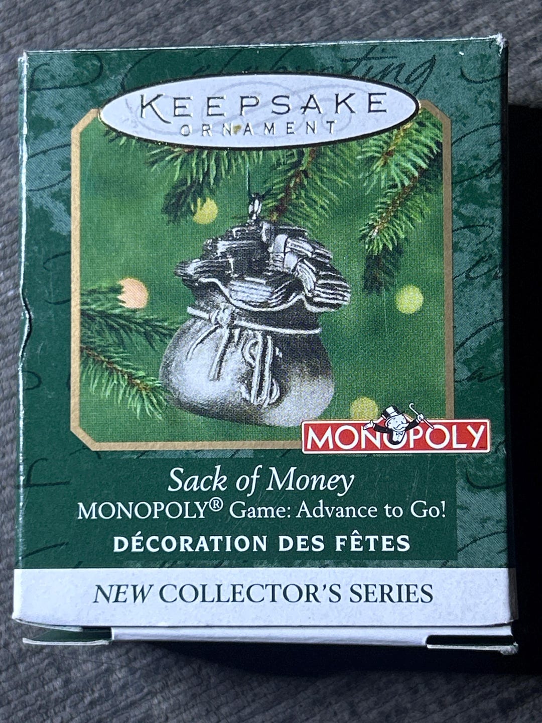 Hallmark Miniature monopoly Sack of Money Ornament NIB 1st in Series - Etsy