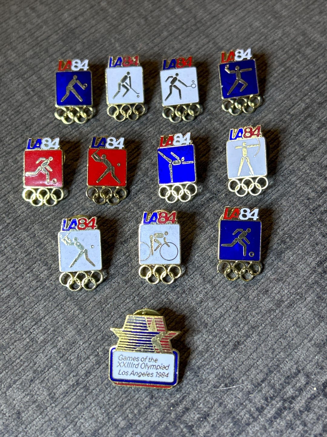 12 Olympic Pins 1984 Los Angeles Vintage - Etsy