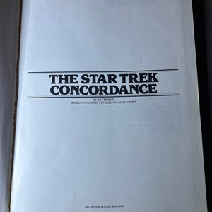 Star Trek Concordance by Bjo Trimble 1976 - Etsy
