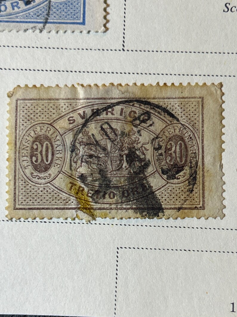 Sweden Official Stamps 1874-77 (5 Stamps) High CV - Etsy