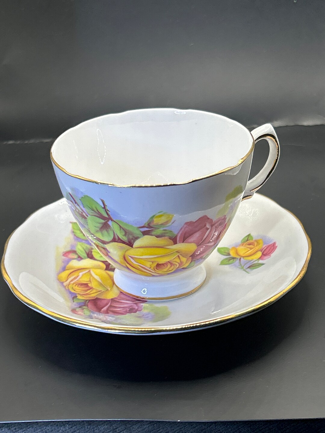 Royal Kent Cup and Saucer floral Vintage England - Etsy