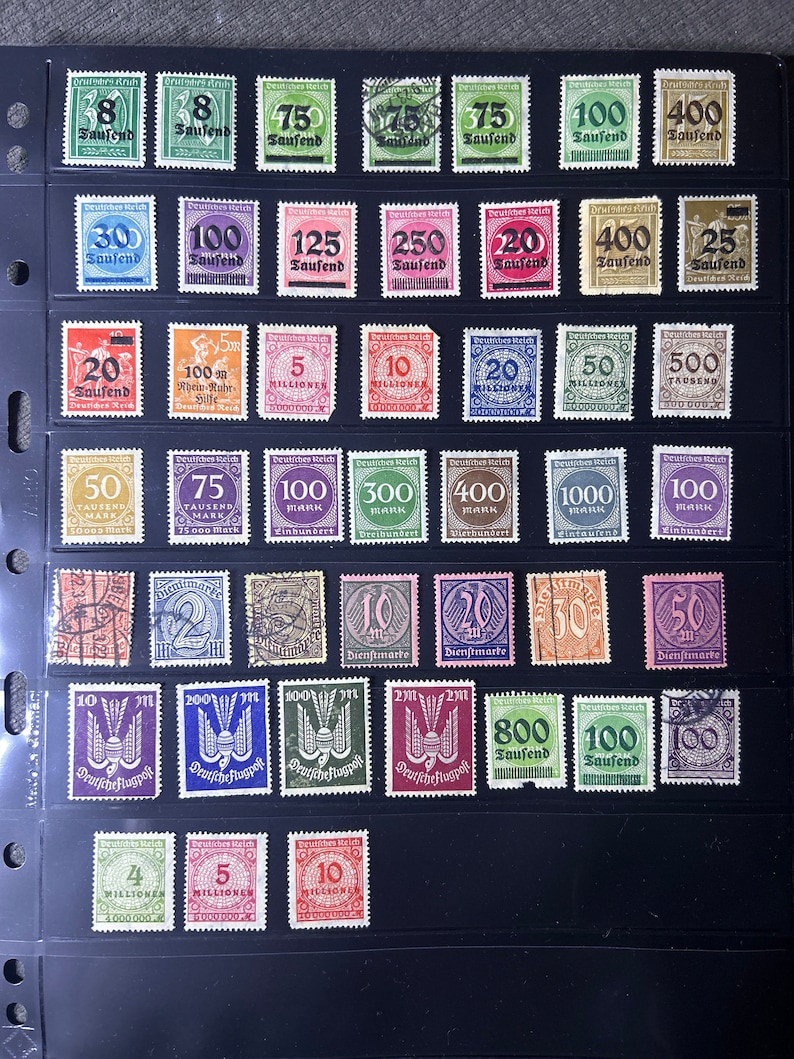 45 German Stamps 1923-30 High CV (inflation-welmar) - Etsy