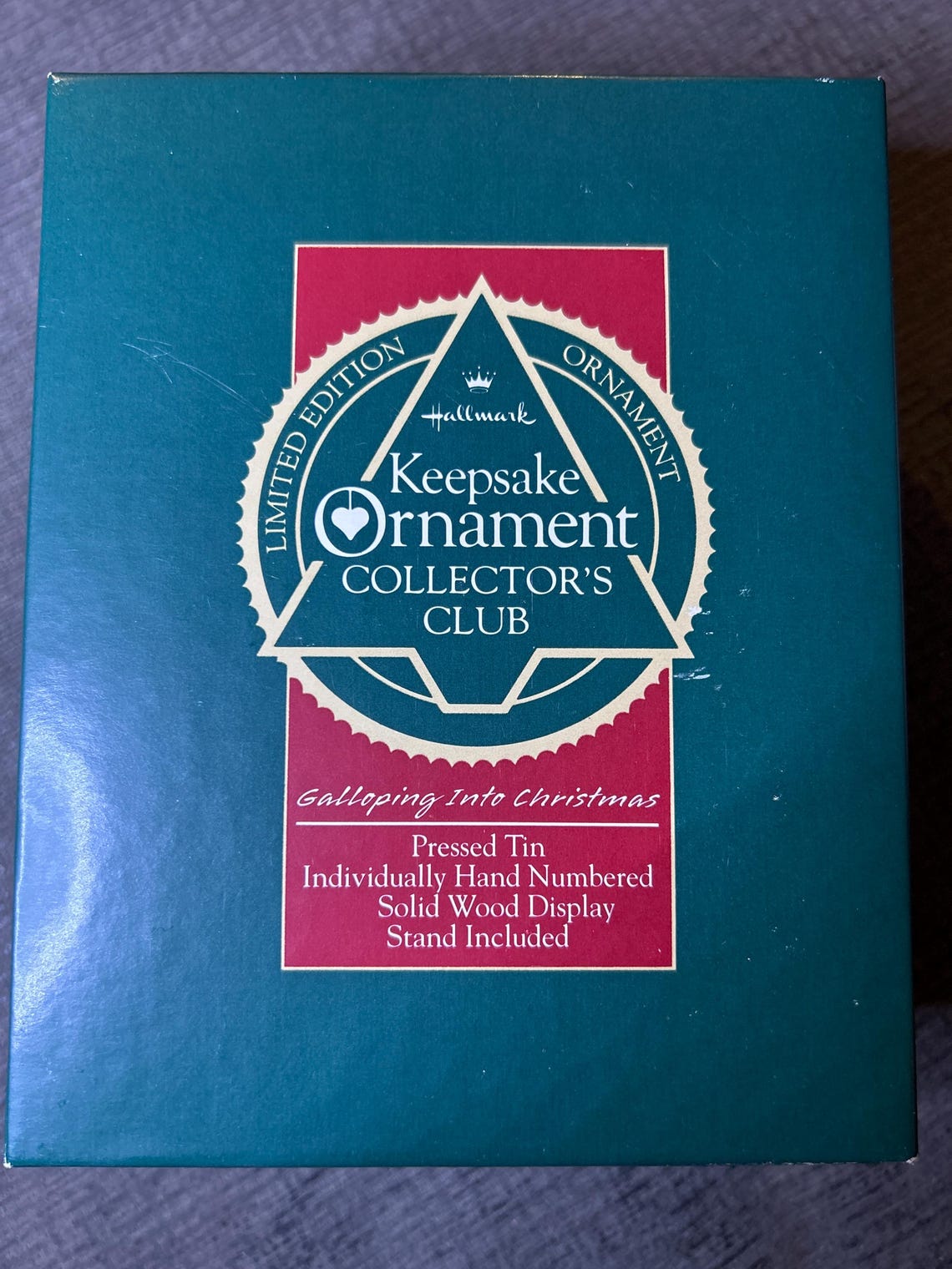 Hallmark (galloping Into Christmas) Tin Ornament 1991 Collectors Club ...
