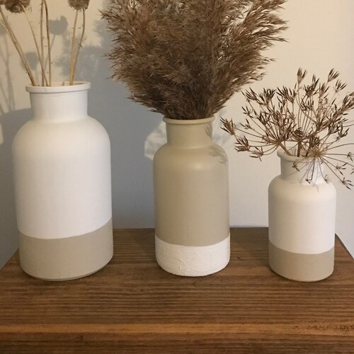Apothecary/ Hand Painted Vase/ Beige/white/ Neutral/ - Etsy UK