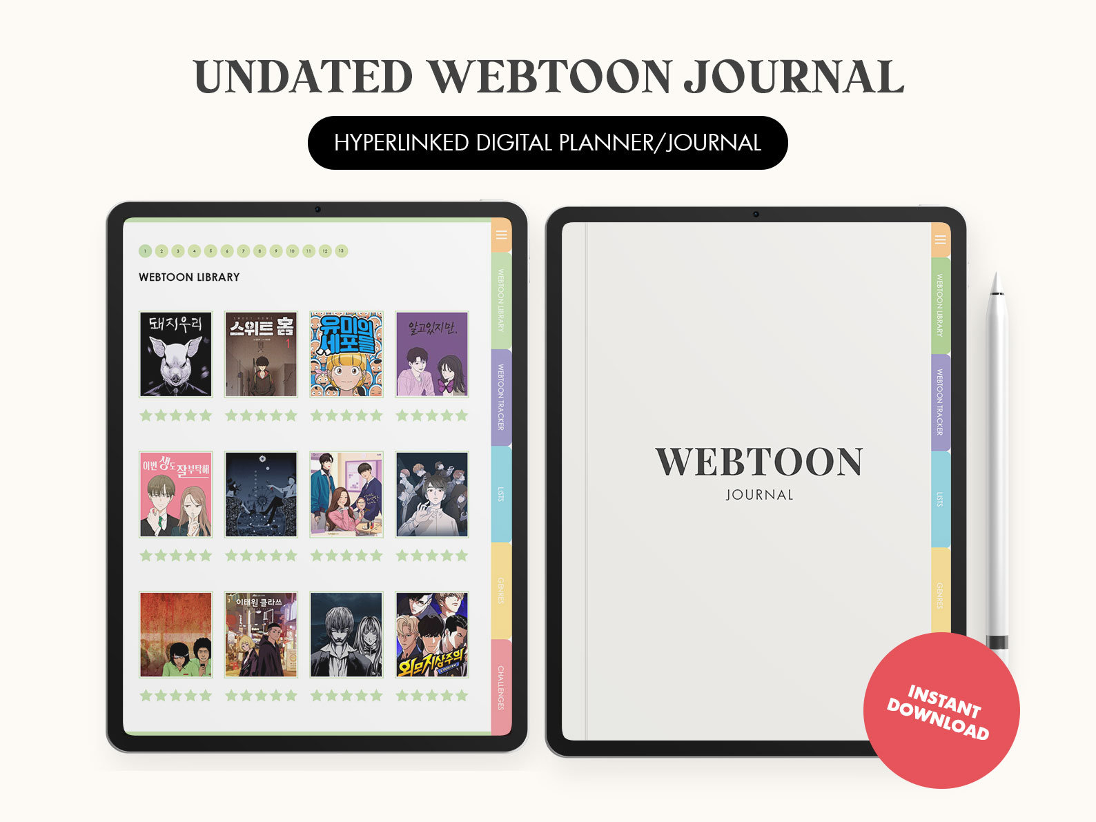 Webtoon Anime Manhwa Journal | Digital Webtoon Planner | Digital ...
