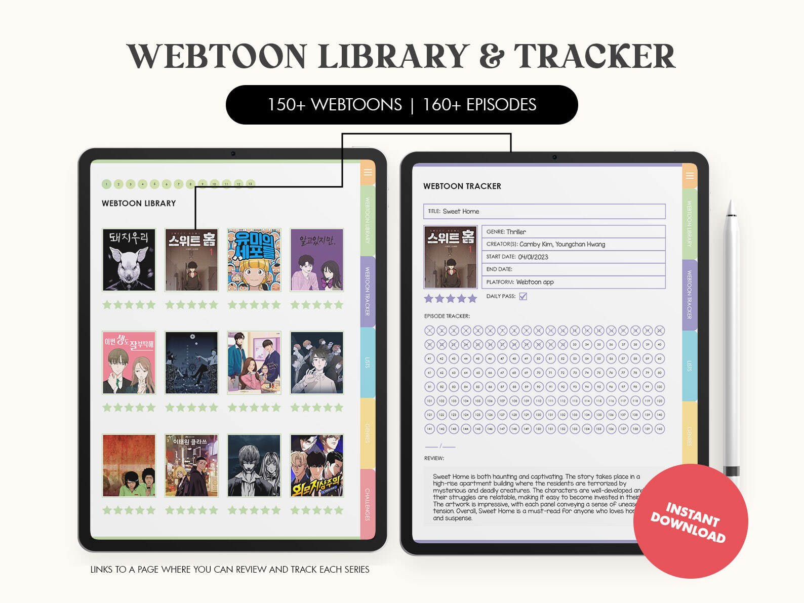Webtoon Anime Manhwa Journal | Digital Webtoon Planner | Digital ...