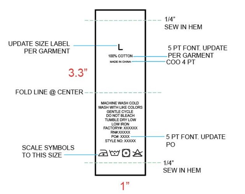 Editable Care Label + Tear Away Neck Label Template | Fashion Label ...