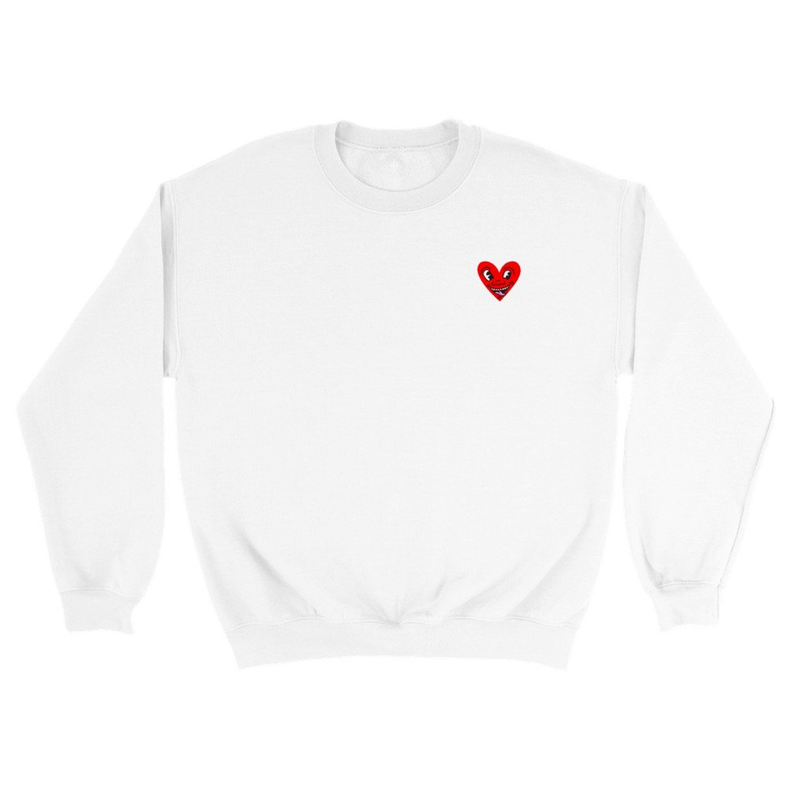 Keith Haring Smiling, Heart Adult Sweater, Pullover, Haring's Heart, is ...